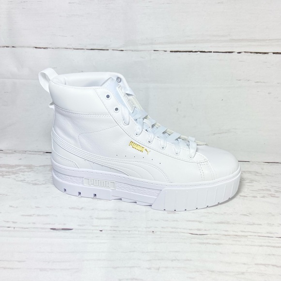 Puma | Shoes | Puma Mayze Mid Platform Sneakers Womens Triple White ...